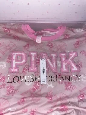 Tops | Pink X Loveshackfancy S Campus Pink Beaux Icons Tee | Poshmark